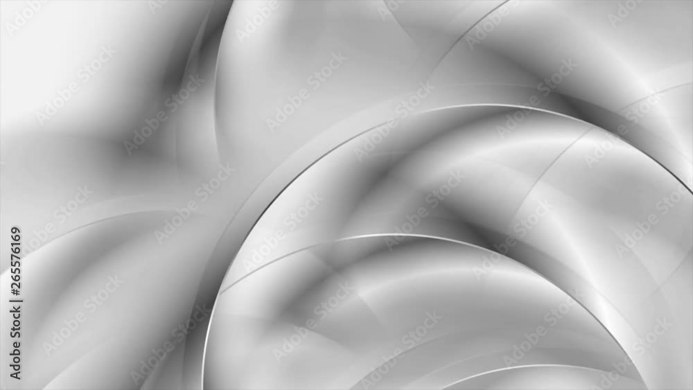 Abstract monochrome silver grey wavy circles motion graphic design ...