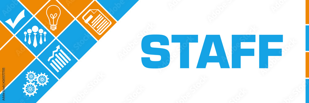 Staff Business Symbols Orange Blue Left Triangles Stock Illustration ...
