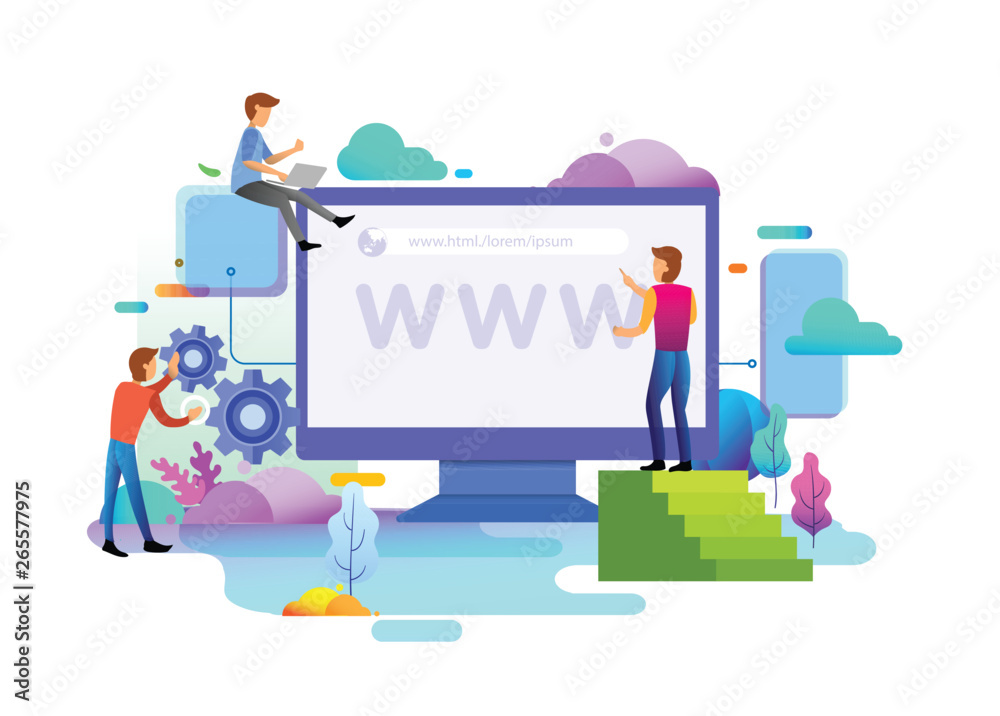 Web design homepage concept of desktop Illustration. business strategy ...