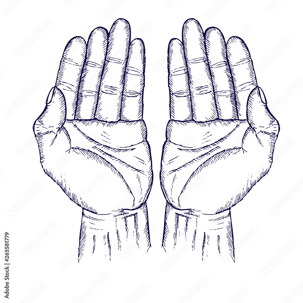 praying hands, doodle Stock Illustration | Adobe Stock