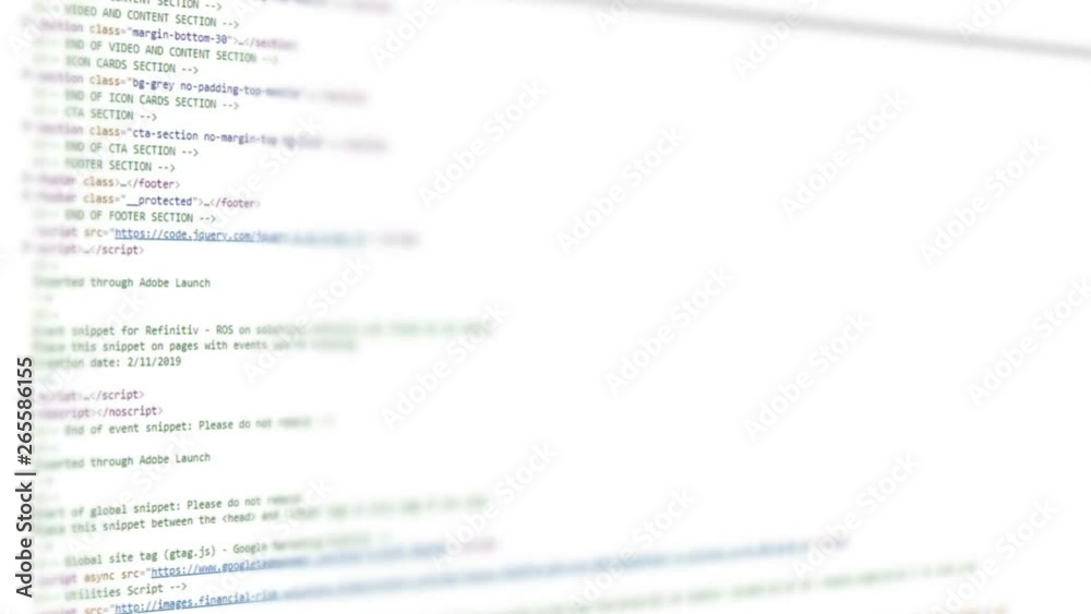 Html, Programming, Scrolling Text On The Monitor Screen Stock ビデオ ...