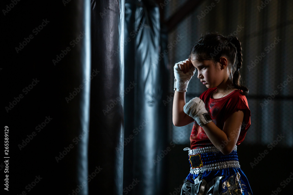 Little girl Thai boxing training is a self defense course, Muay Thai ...