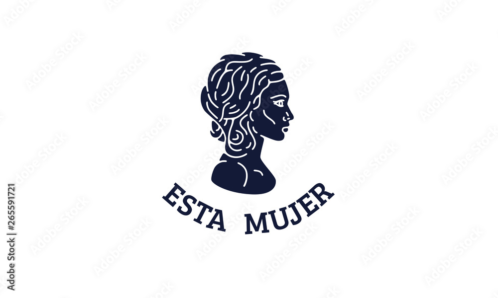 Woman logo concept. Female portrait, bust. Beautiful branding template ...