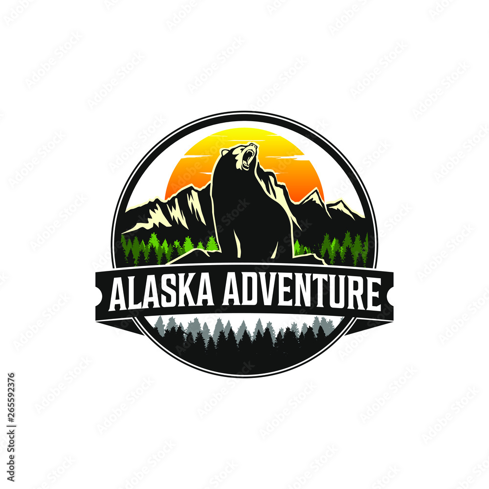 alaska adventure logo design Stock Vector | Adobe Stock