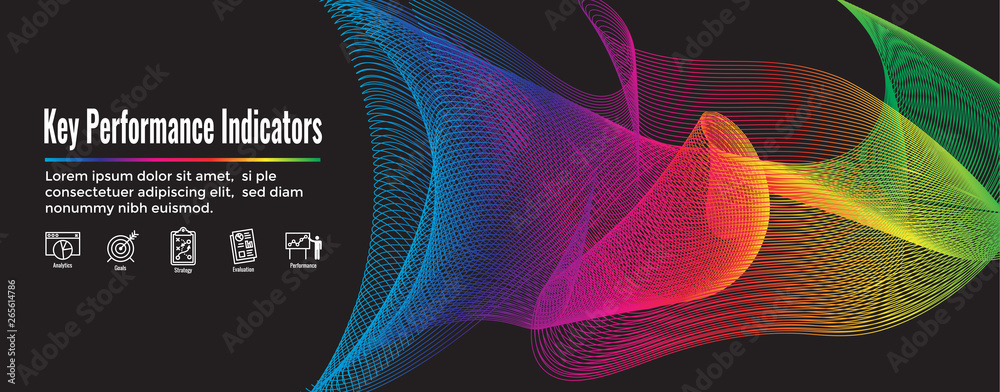 KPI - Key Performance Indicators Web Header Banner and Icon set Stock ...