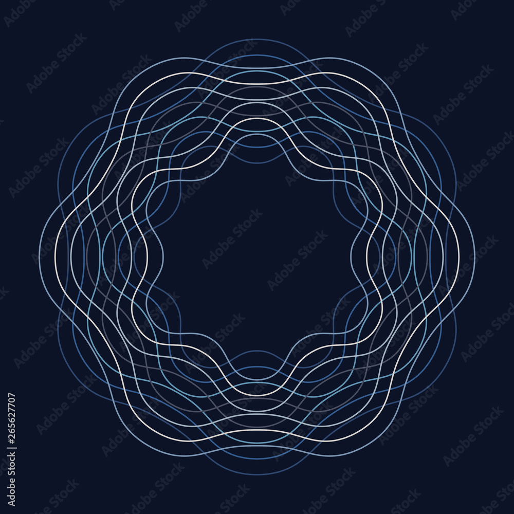 Circle Guilloch in vector, circle border frame, abstract round frame ...