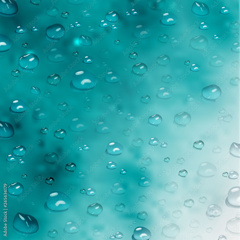 vector realistic water drops. modern realistic background of water ...