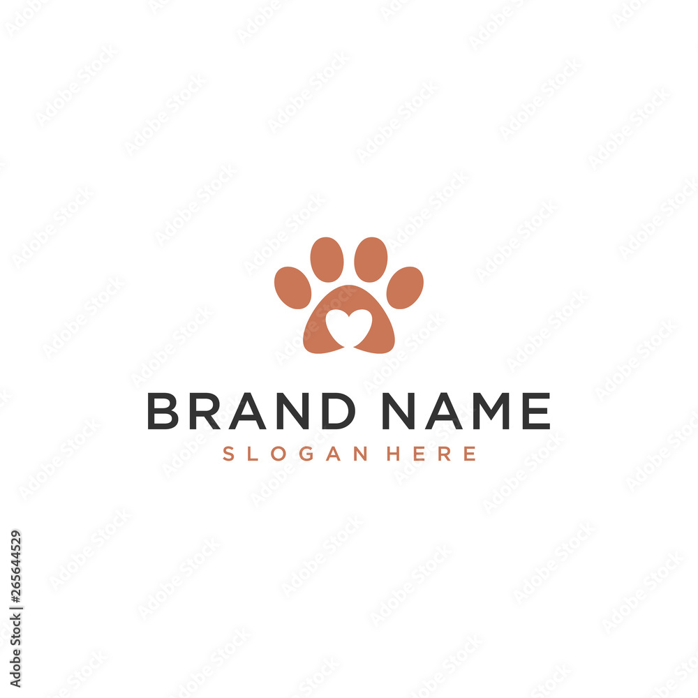 pet dog paw vector logo design Stock Vector | Adobe Stock