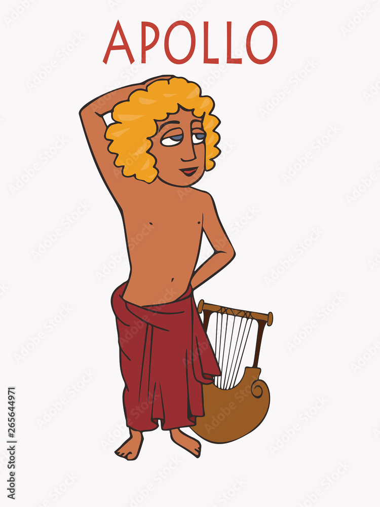 cartoon Apollo isolated portrait Stock Vector | Adobe Stock