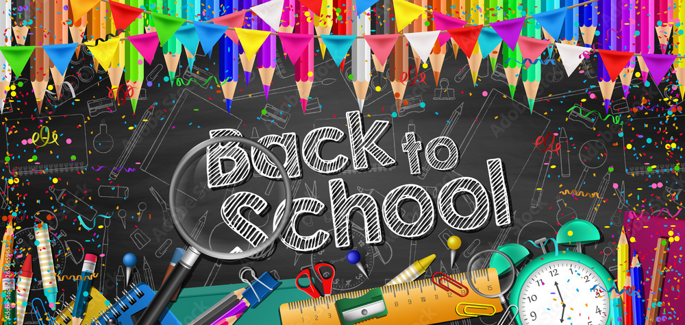Welcome Back to School - Back to School Vector Illustration. Back to ...