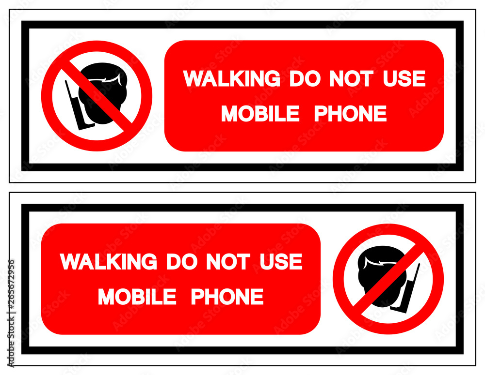 Walking Do Not Use Mobile Phone Symbol Sign, Vector Illustration ...