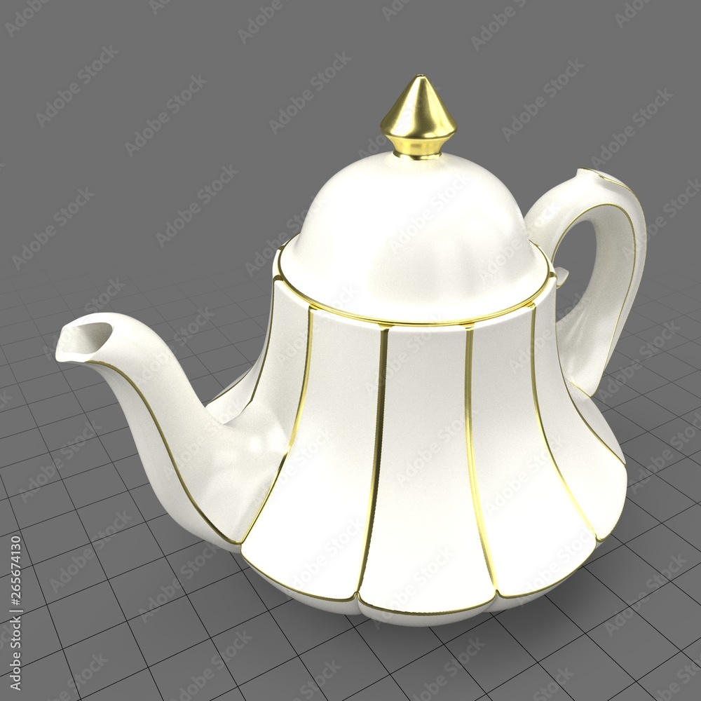 Vintage bell shaped teapot Stock 3D asset | Adobe Stock