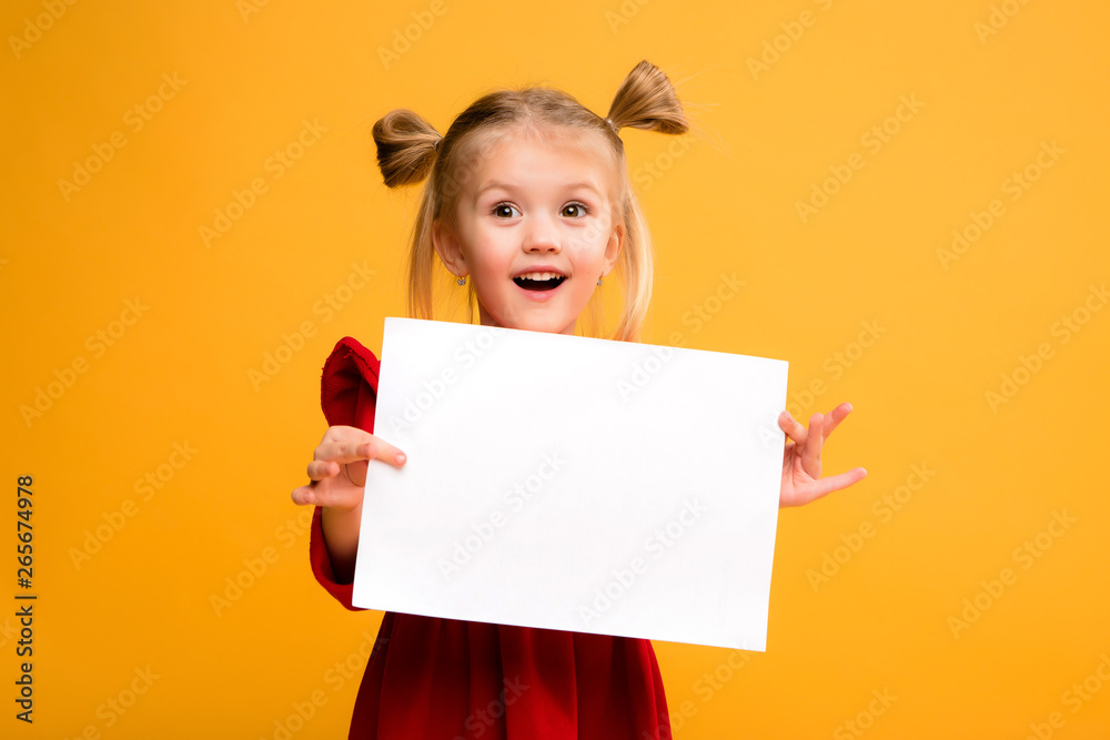 baby girl holding white sheet.Cute little girl with white sheet of ...