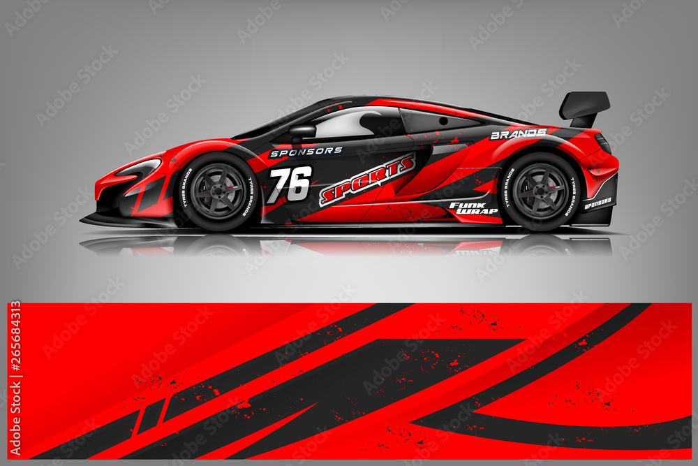 Car decal wrap design vector. Graphic abstract stripe racing background ...