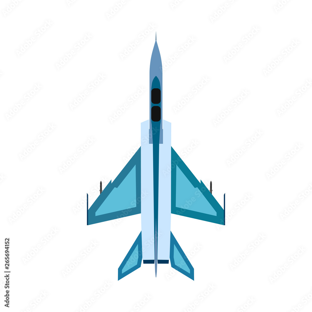Bomber aircraft top view vector icon. Fight sky technology design ...