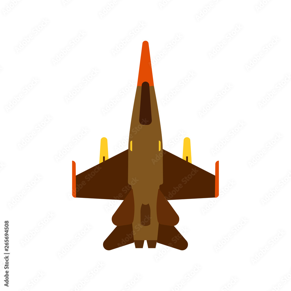 Attack aircraft top view green vector icon. Aviation flight transport ...