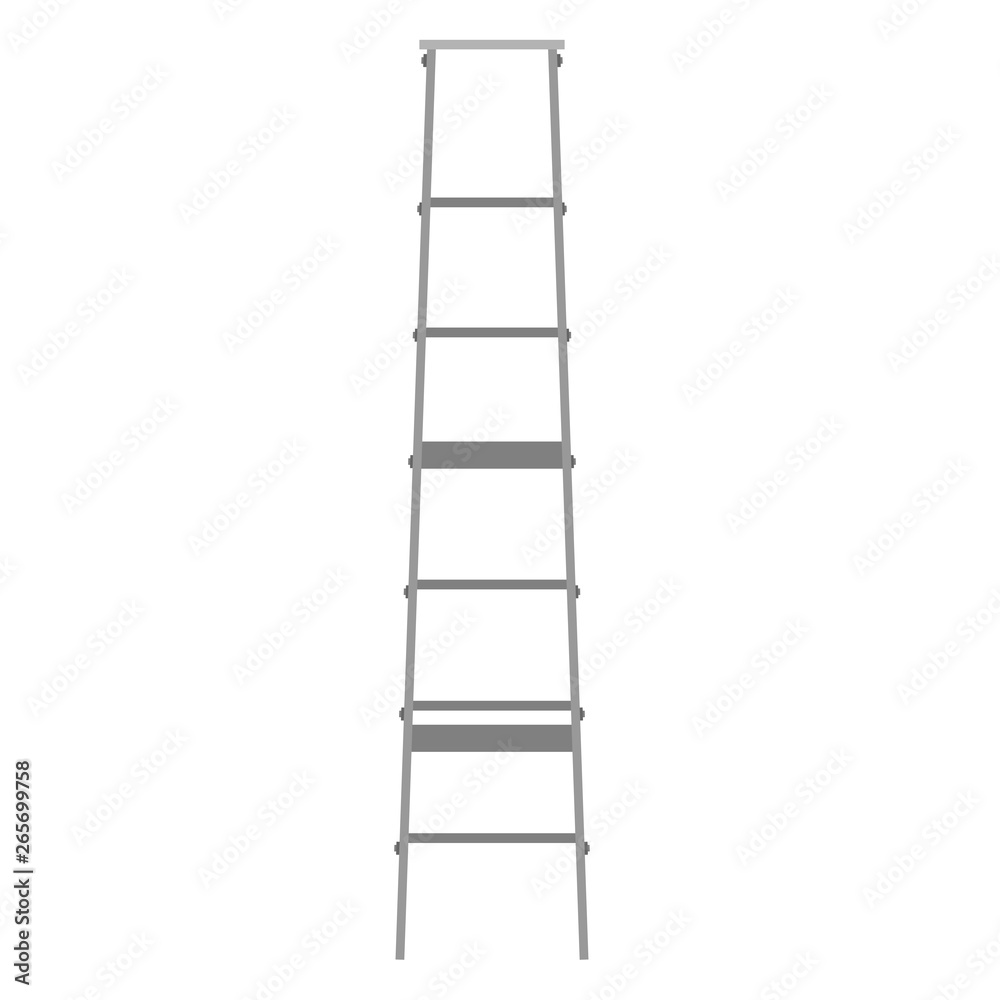 Ladder vector isolated white icon. Construction climb up tool equipment ...