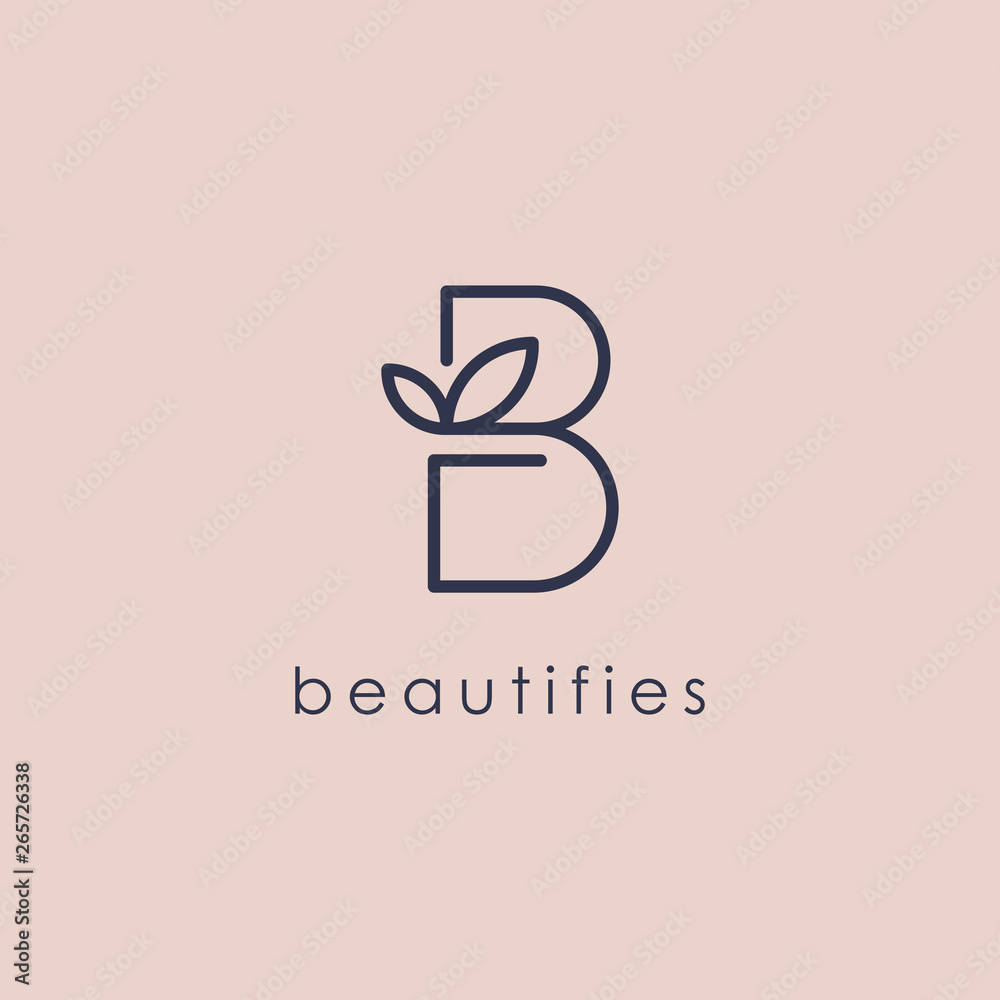 Beauty B Logo - Vector logo template Stock Vector | Adobe Stock