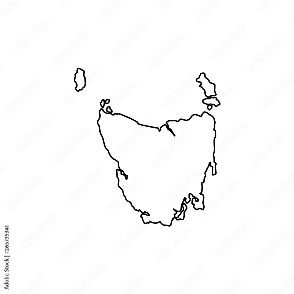 Map Of Tasmania. Vector illustration Stock Vector | Adobe Stock