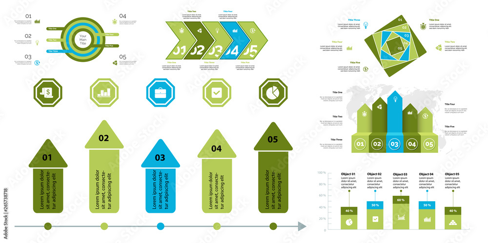 Informational chart design set for business presentation concept. Can ...