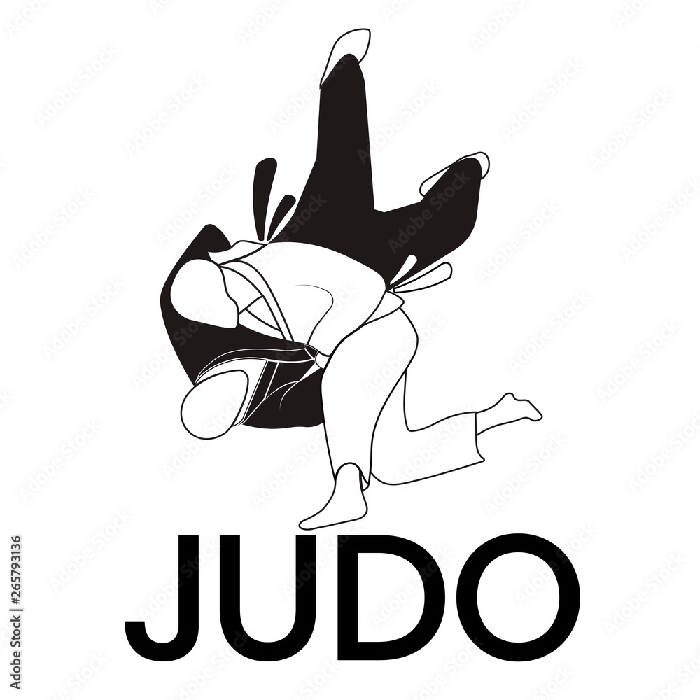 Judo vector illustration. Simple logo for judo. Fighter symbol flat ...