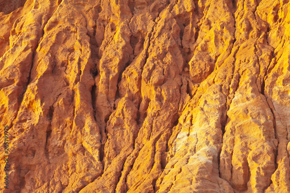 Natural background of erosion of clay sandstone rocks under the ...