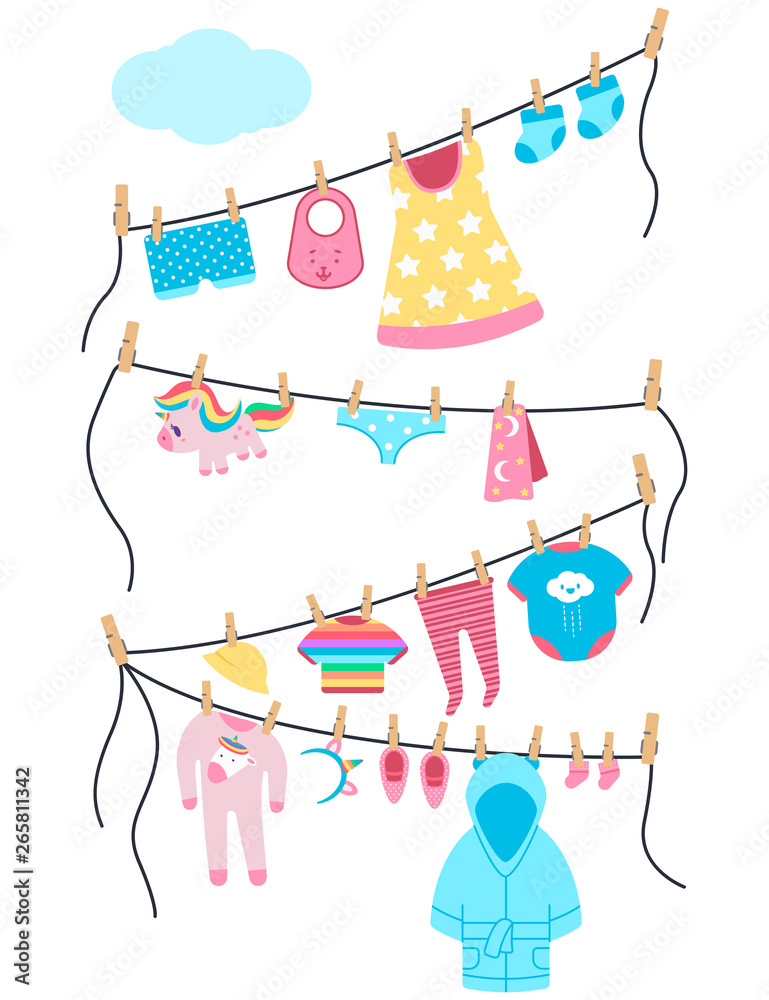 Baby Clothesline Clipart