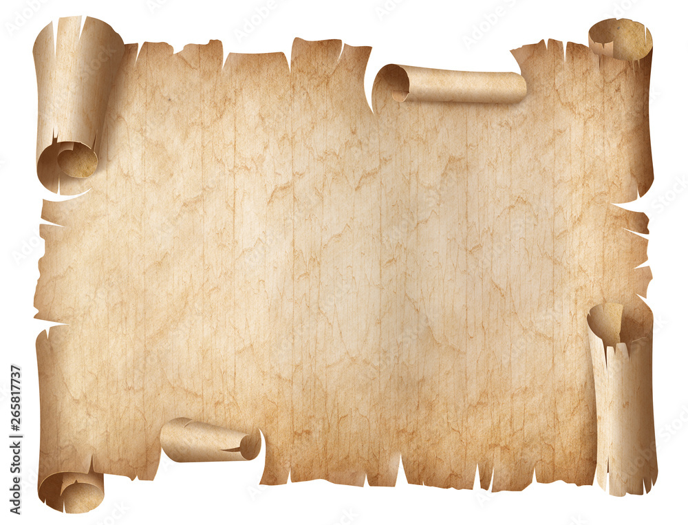 Ancient worn parchment illustration isolated on white Stock ...