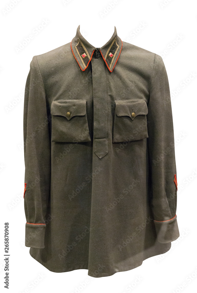 officer uniform of soviet army isolated on white background. jacket of ...