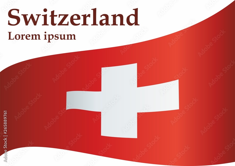 Flag of Switzerland, Swiss Confederation. Template for award design, an ...