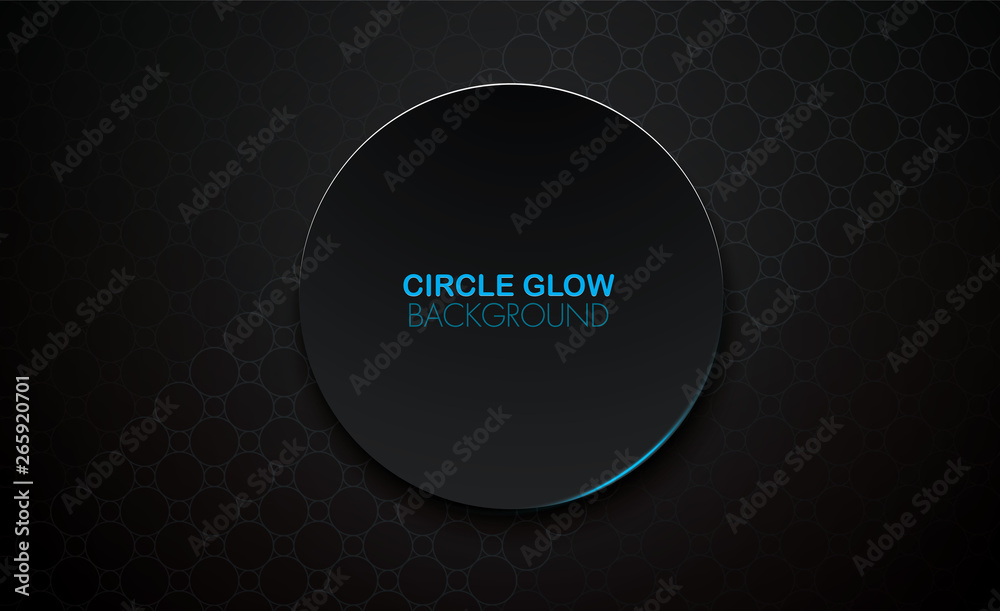 circle glow 3d vector black background,blue glow grunge surface ...