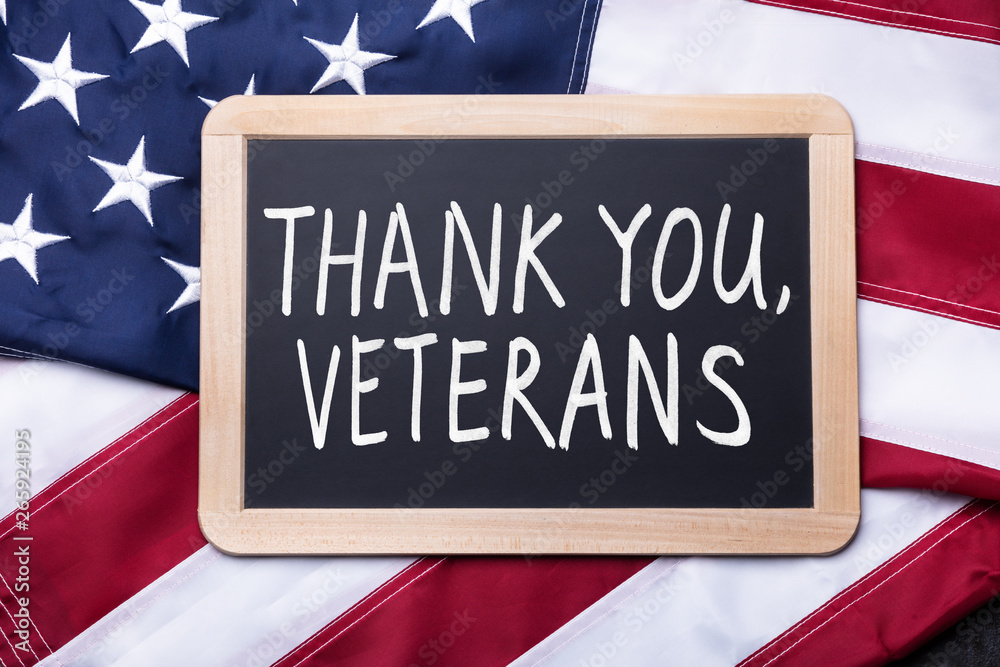 Thank You Veterans Text Written On Slate Stock Photo | Adobe Stock