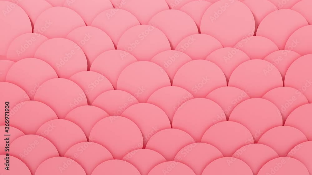 3D circle round wall shapes rotating on pastel background. 4K seamless ...