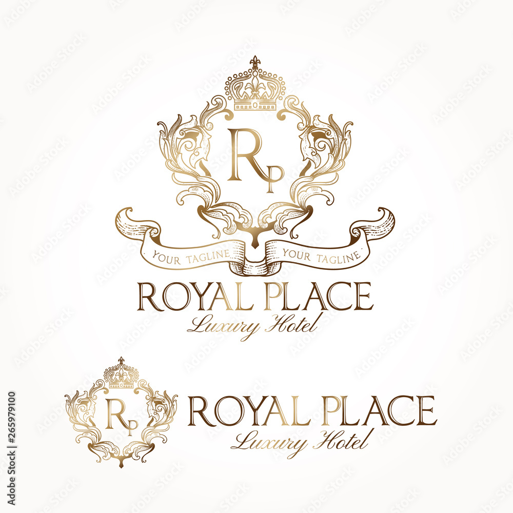 Royal Place Logo template. Brand identity design for hotel and luxury ...