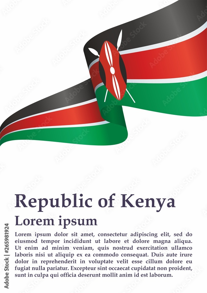 Flag of Kenya, Republic of Kenya. Template for award design, an ...