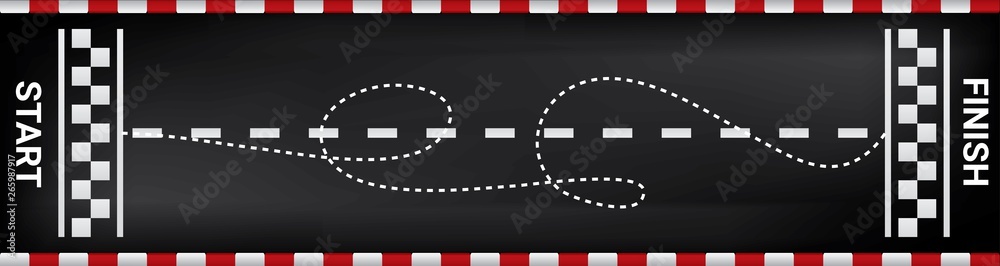 Start to finish line racing track. Success concept for life racing for ...