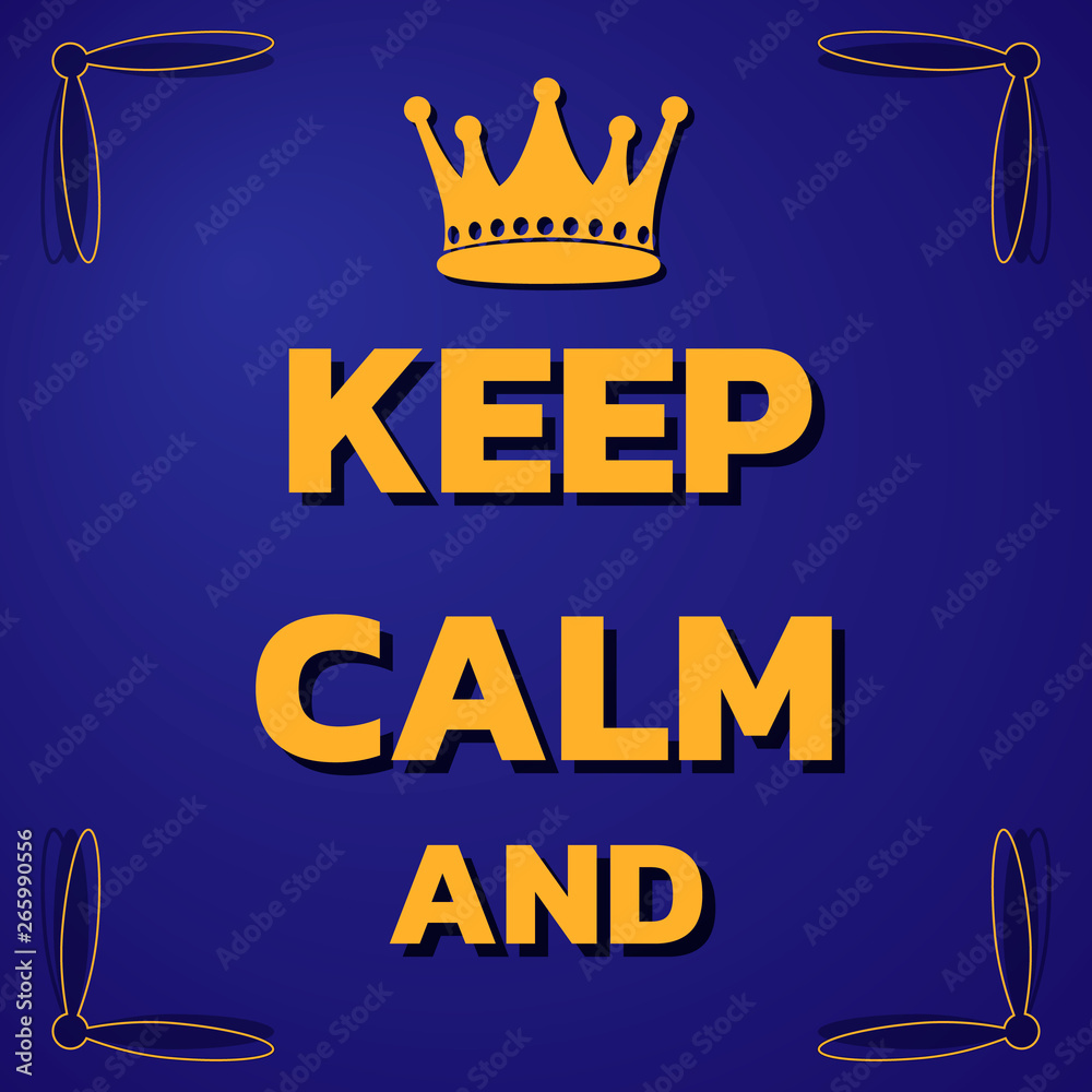 Keep Calm Crown Purple Background