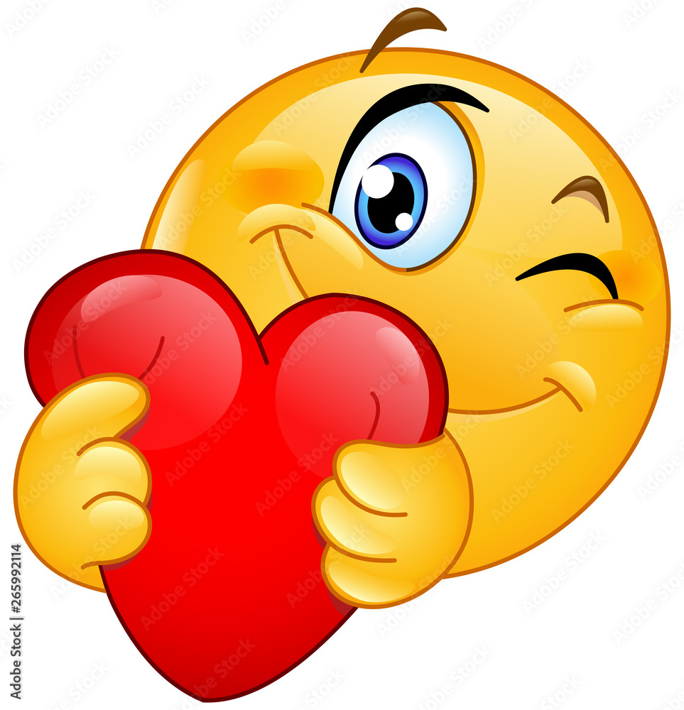 Emoticon Hugging Heart Vector De Stock Adobe Stock