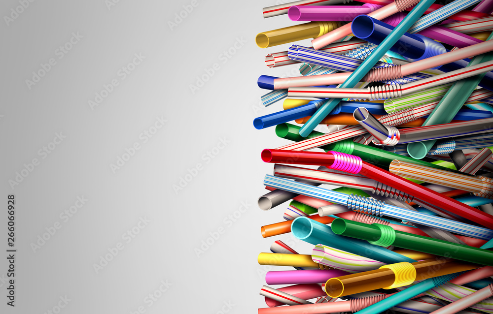 Plastic Straws Stock Illustration | Adobe Stock