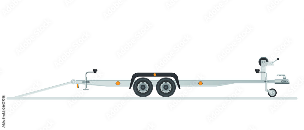 Car trailer for vehicle transportation. Vector illustration isolated on ...