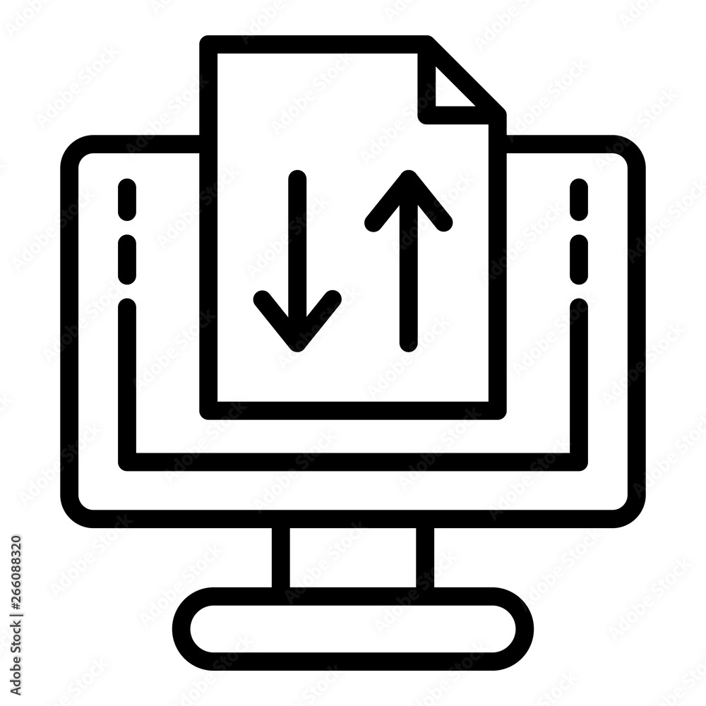 Digitization of documents icon. Outline digitization of documents vector icon for web design ...