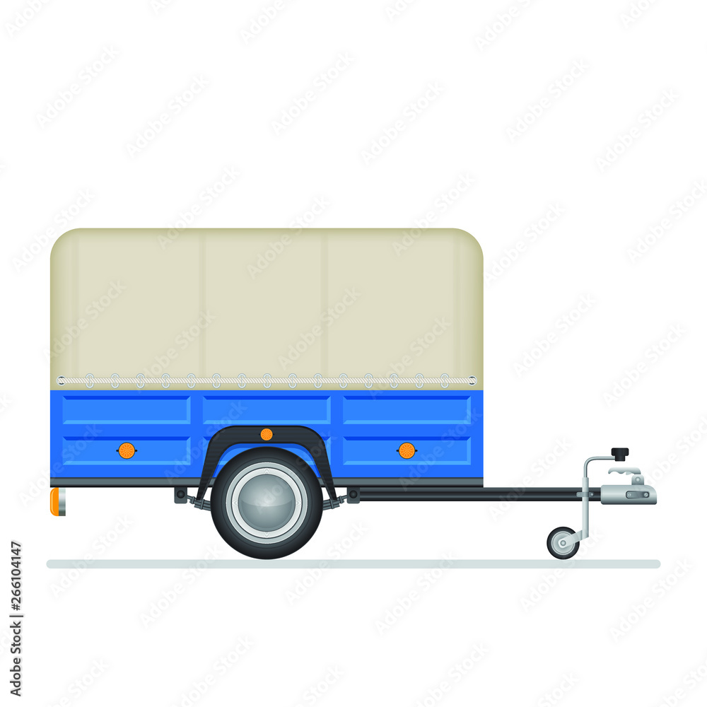 Car trailer vector illustration isolated on white background. Stock ...