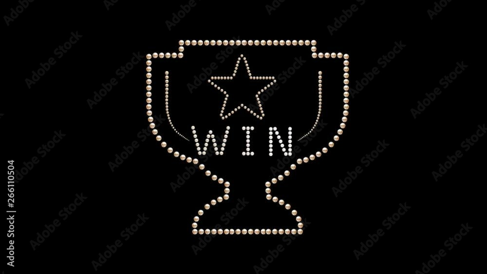 Win Text sign Loop animation bulbs LED pixels, light flashing, blinking ...