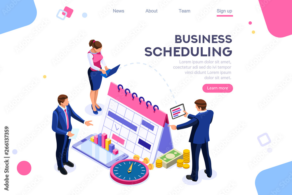 Business tasks schedule week. Clock, blackboard, computer graphic. Task ...