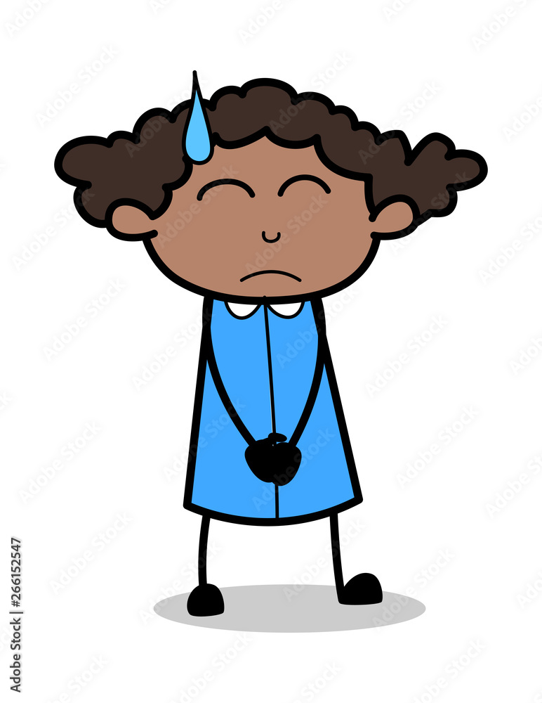 Blameless - Retro Black Office Girl Cartoon Vector Illustration Stock ...