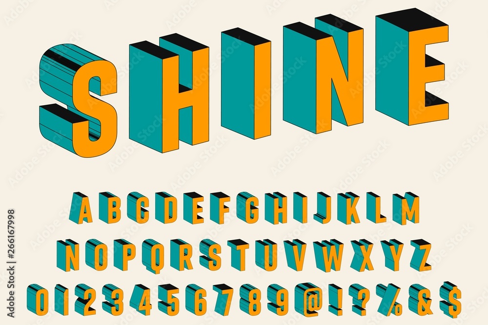 3d Font alphabet Script Typeface handcrafted handwritten vector label ...