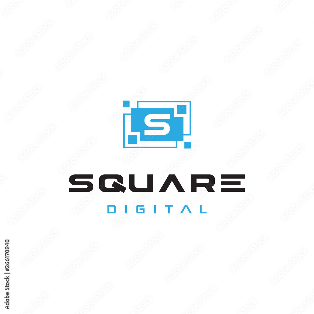 square digital logo with letter s design. Stock Vector | Adobe Stock
