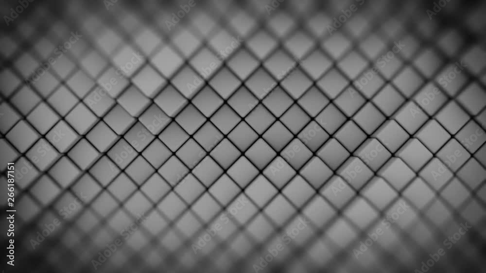 Wall of gray rhombus shapes. Abstract motion background. 3D render ...