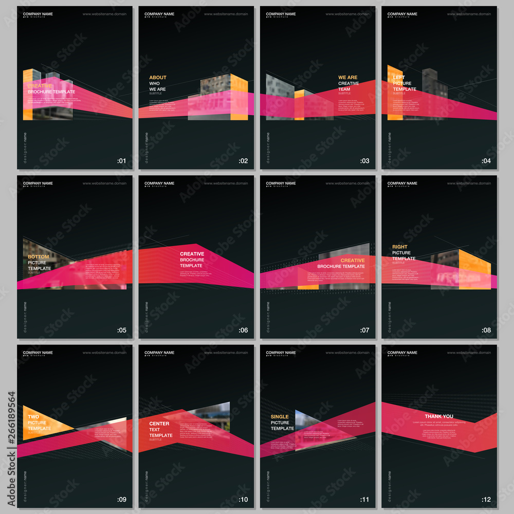 Creative brochure templates with architecture design. Abstract modern ...