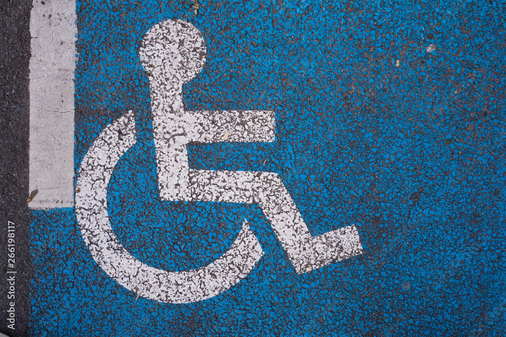 Handicap handicaper symbole signalétique marquage sol réservé accès ...
